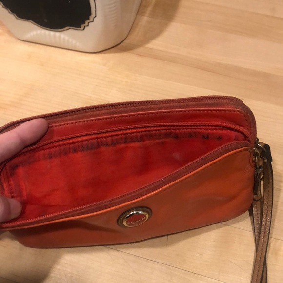 Coach | Bags | Orange Coach Leather Wallet | Poshmark